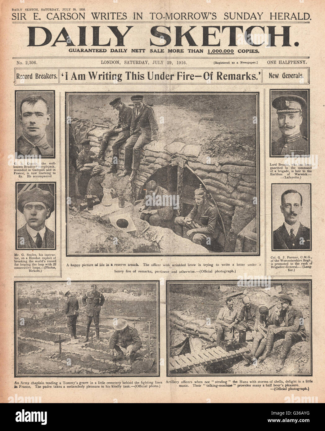 1916 Daily Sketch Trench Life On The Western Front Stock Photo Alamy