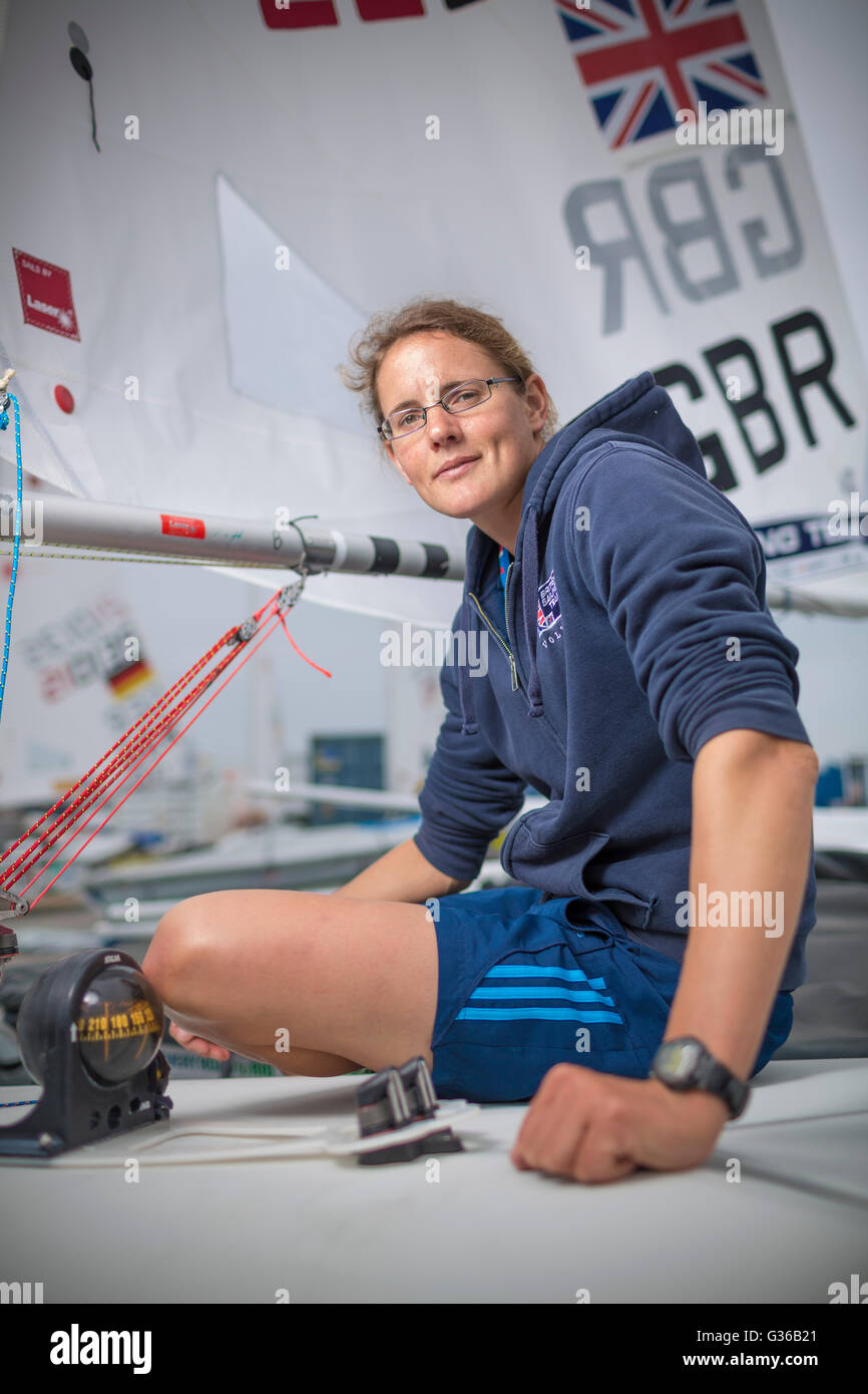 Team GBR Olympic sailor Alison Young pictured on day one of the ISAF ...