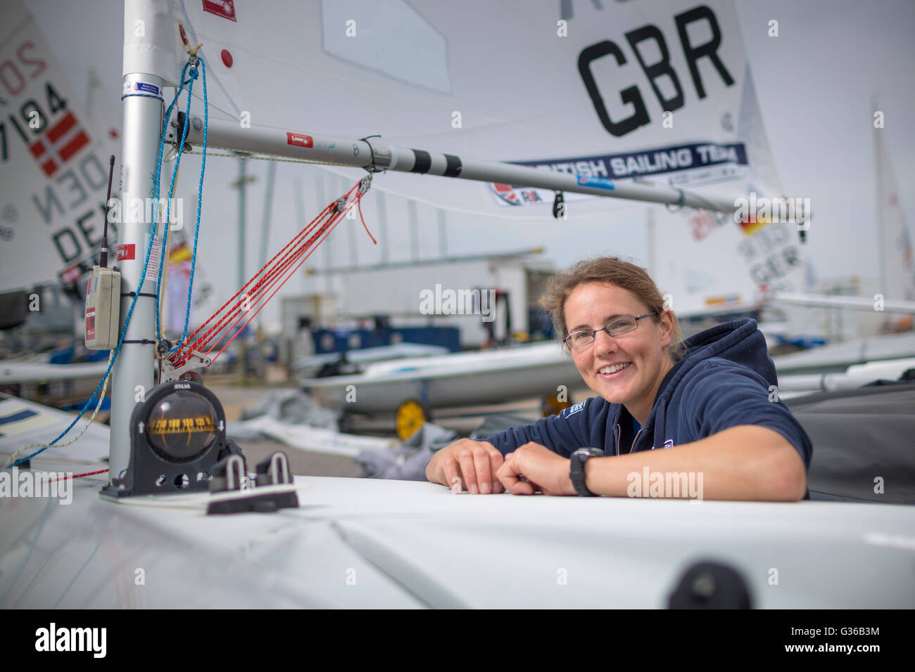 Team GBR Olympic sailor Alison Young pictured on day one of the ISAF ...