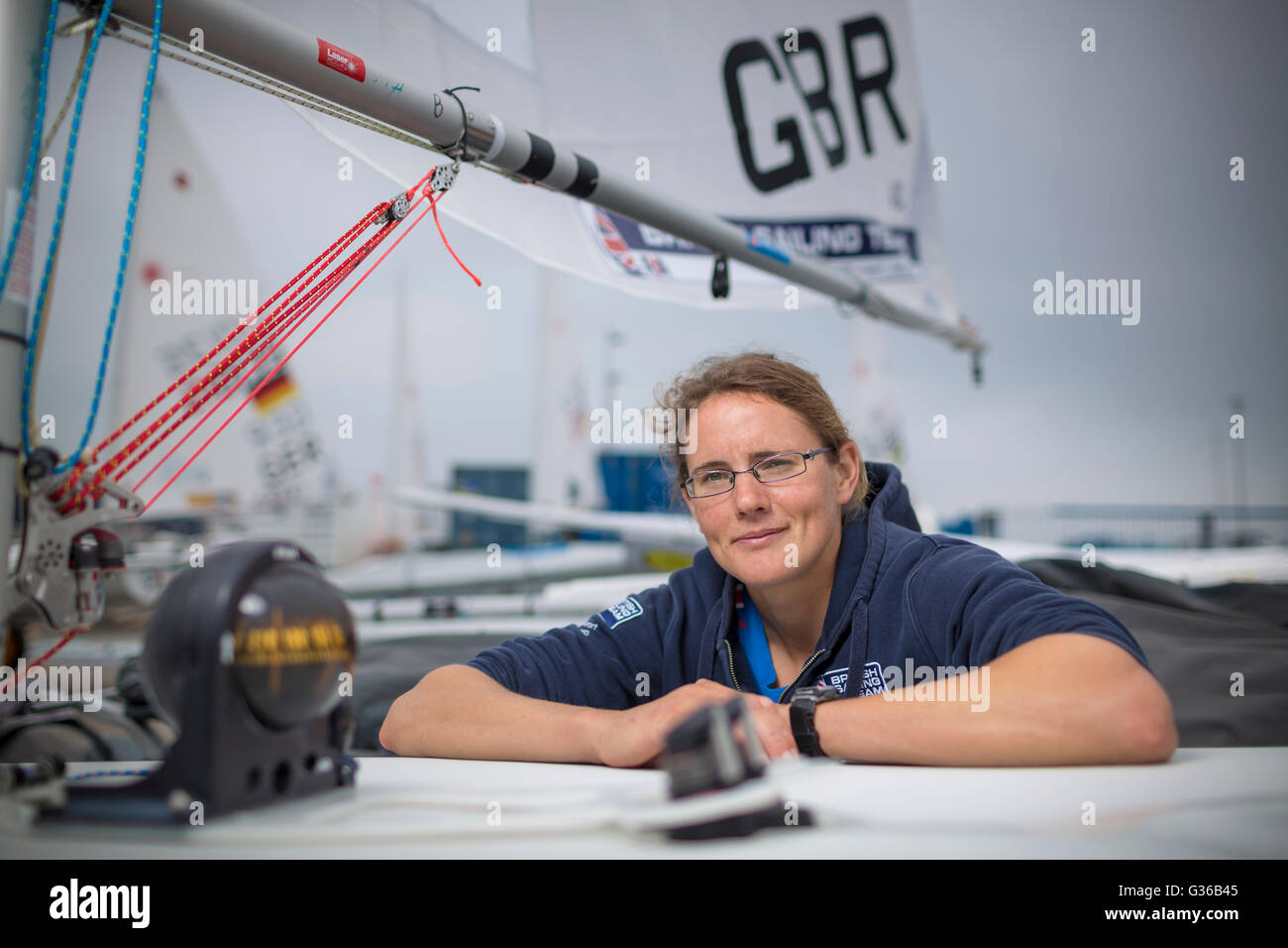 Team GBR Olympic sailor Alison Young pictured on day one of the ISAF ...