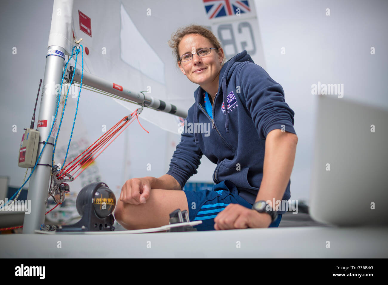 Team GBR Olympic sailor Alison Young pictured on day one of the ISAF ...