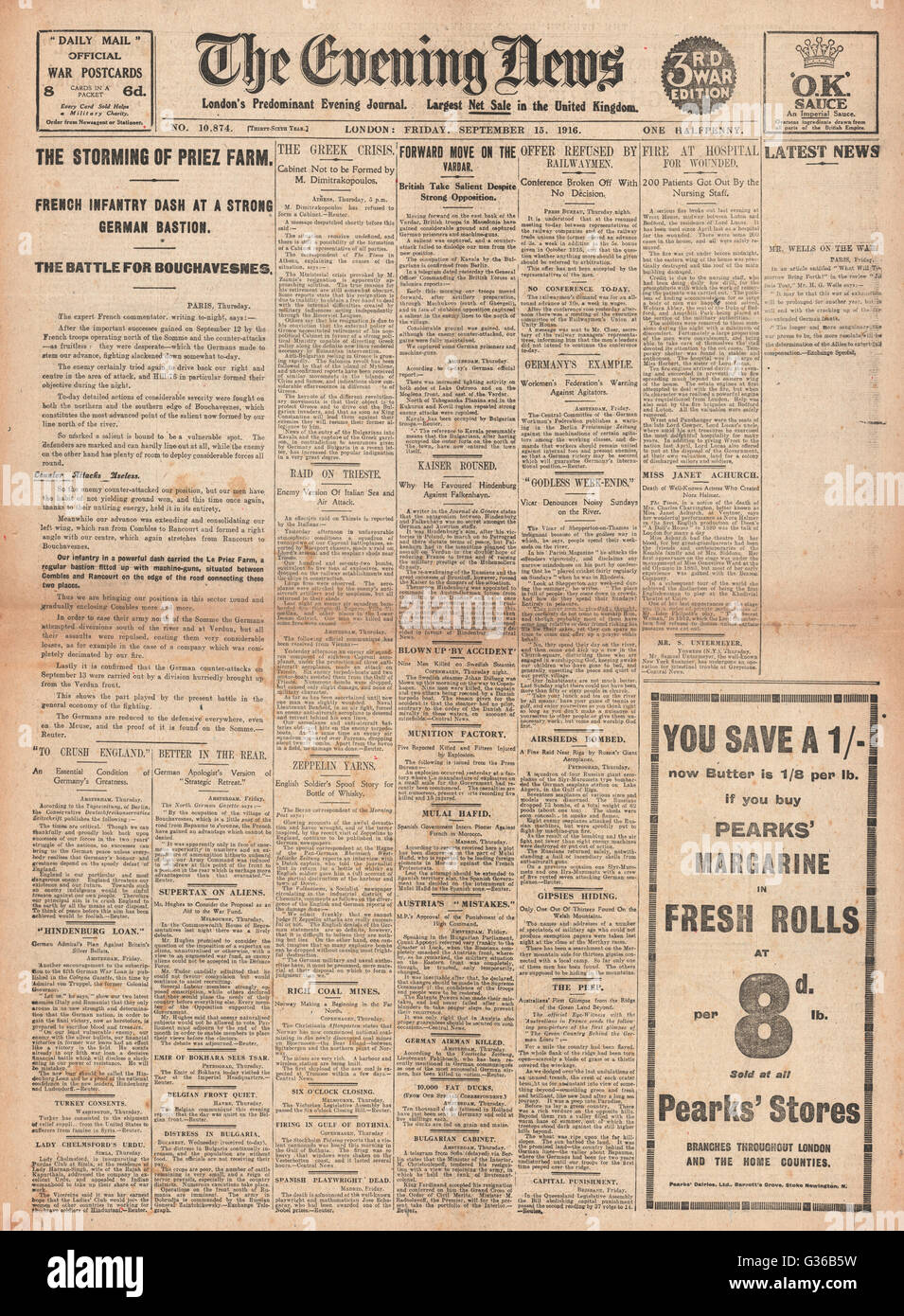 French newspaper 1916 hi-res stock photography and images - Alamy