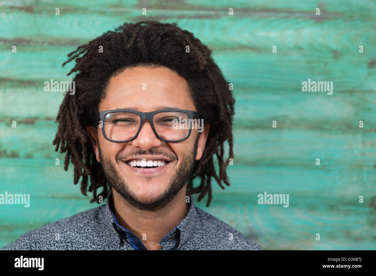 Okay happy man afro hairstyle hi-res stock photography and images - Alamy