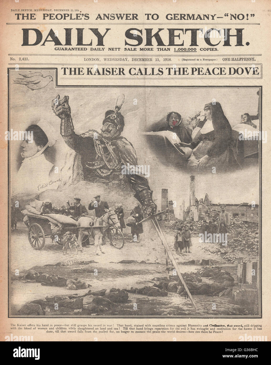 1916 Daily Sketch German chancellor makes peace proposal Stock Photo ...