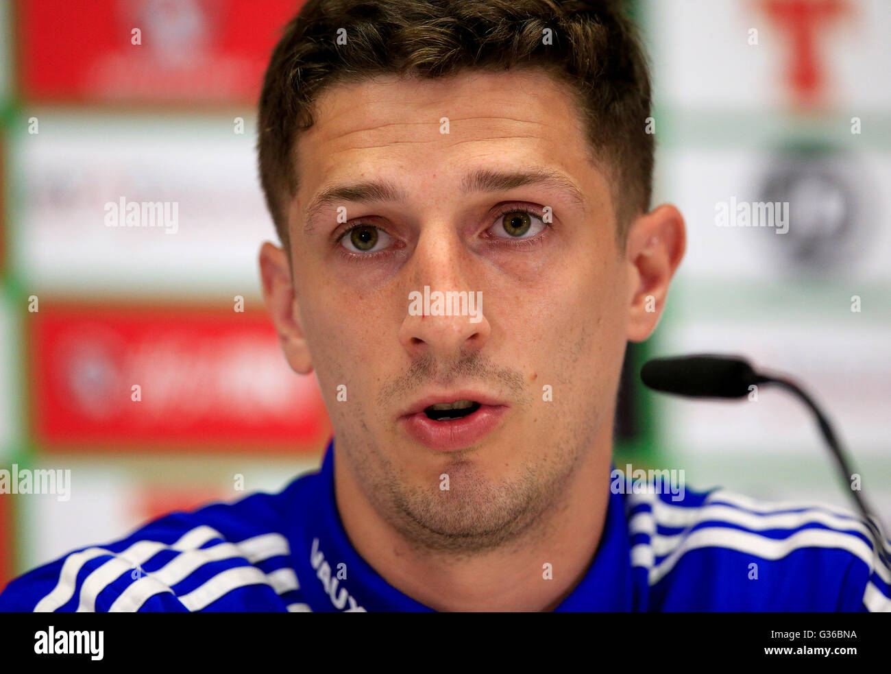 Northern Ireland's Craig Cathcart during a media session at Parc de ...