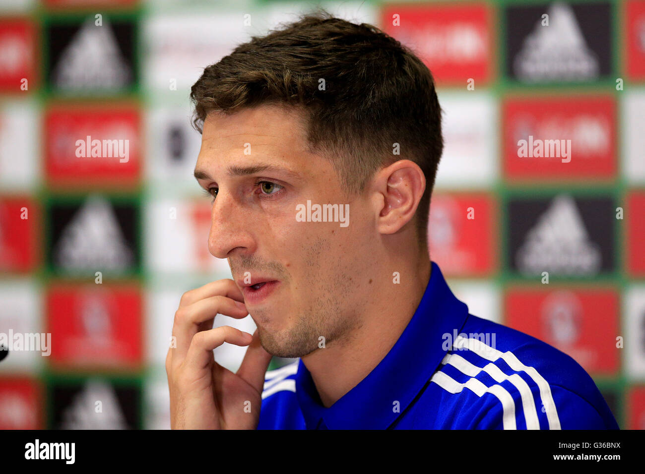 Northern Ireland's Craig Cathcart during a media session at Parc de ...