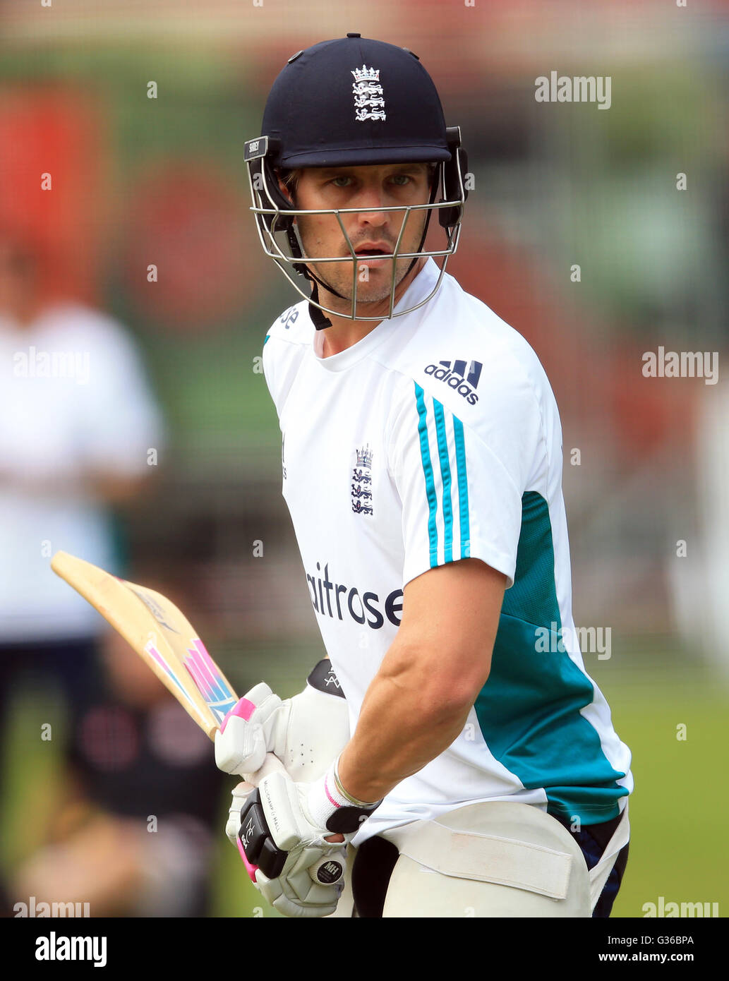 England's Nick Compton during a nets session at Lord's cricket Ground ...