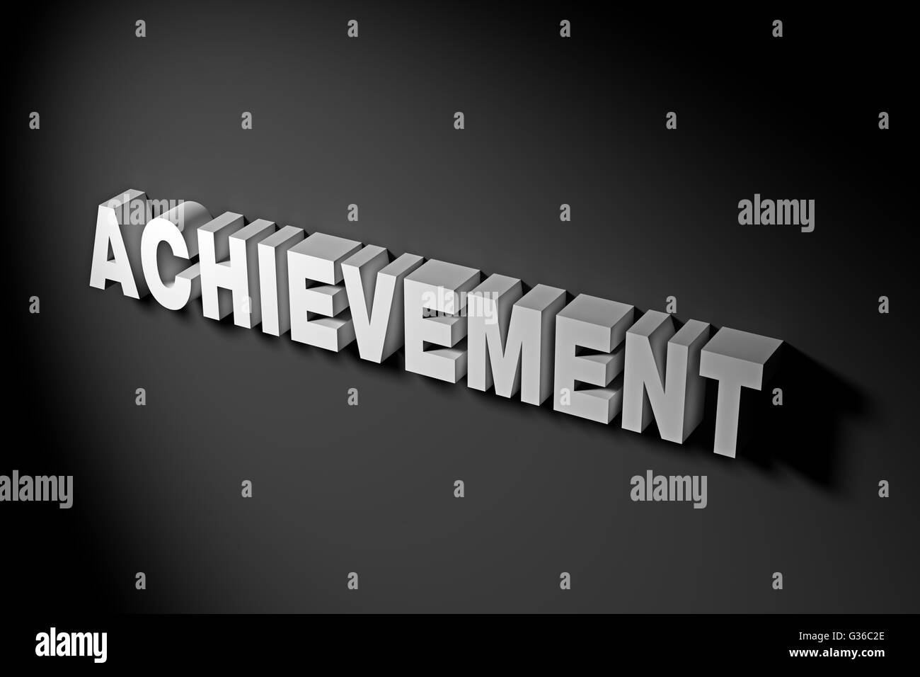 Achievement concept illustrated by 3D rendered texts Stock Photo - Alamy