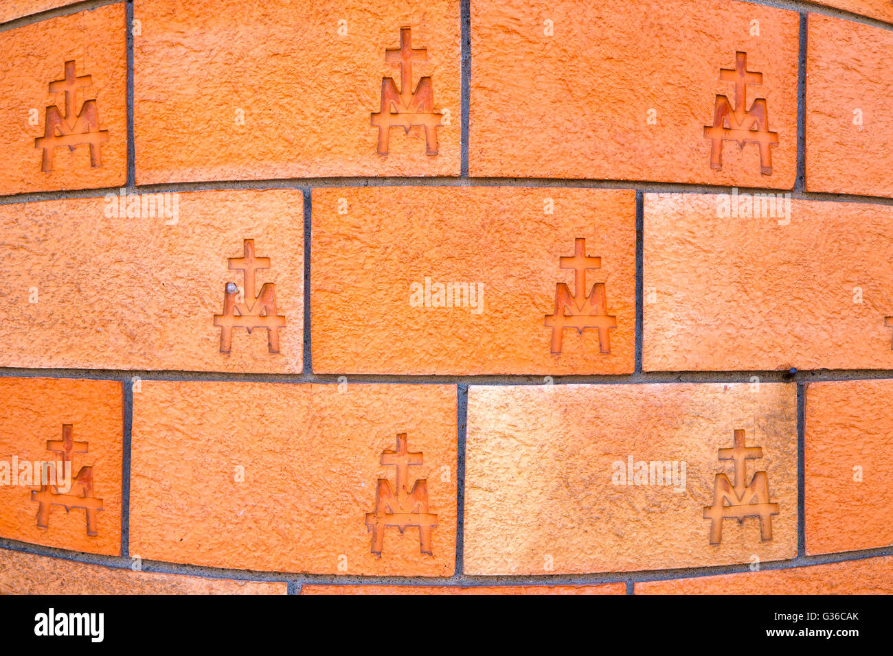 milan in italy old church concrete wall brick the abstract background ...