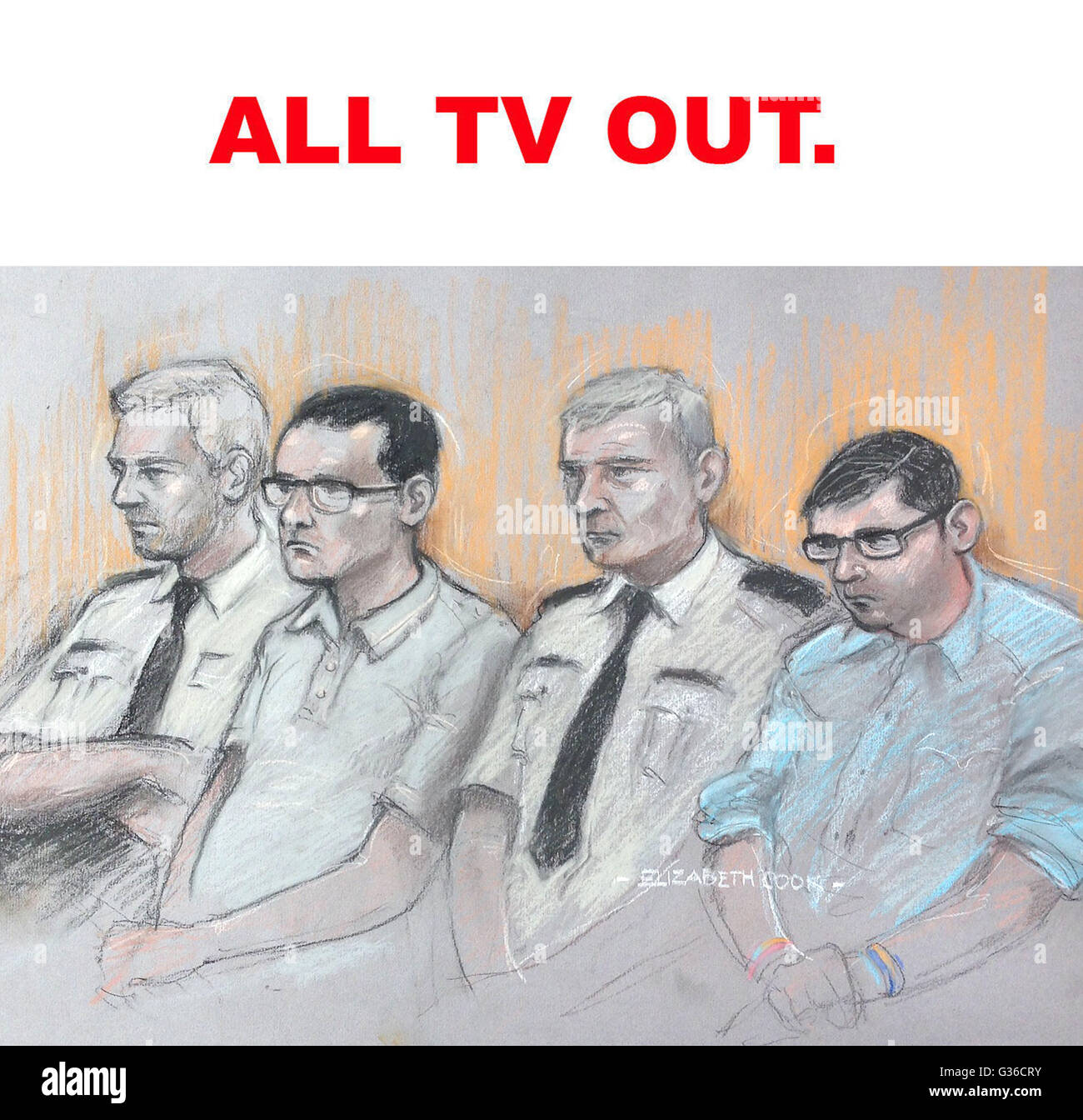 Tv out court artist elizabeth hi-res stock photography and images - Alamy