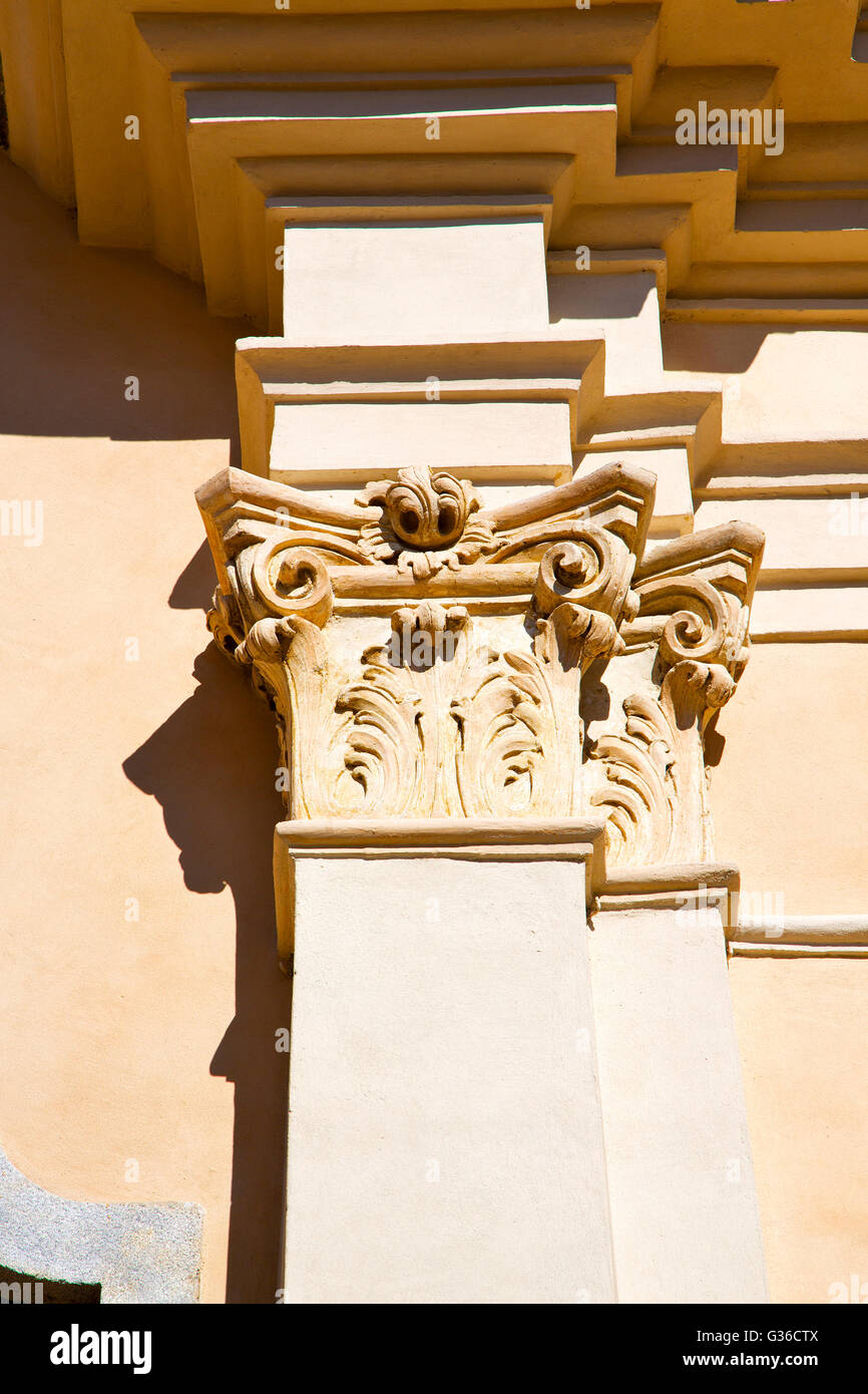 milan in italy old church concrete wall brick the abstract background ...