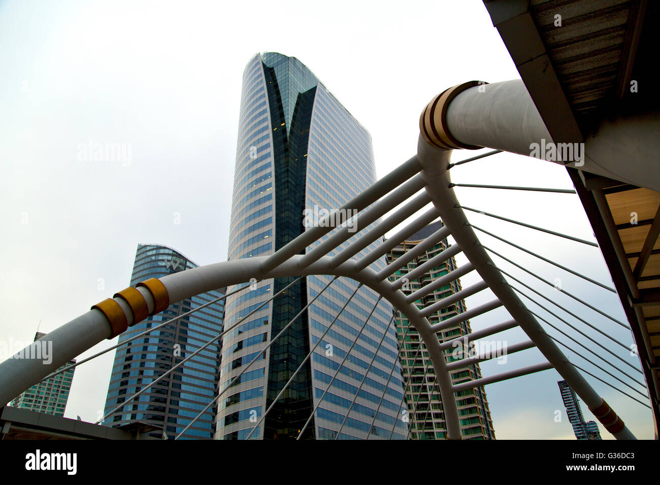 thailand bangkok office district palaces abstract modern building line ...