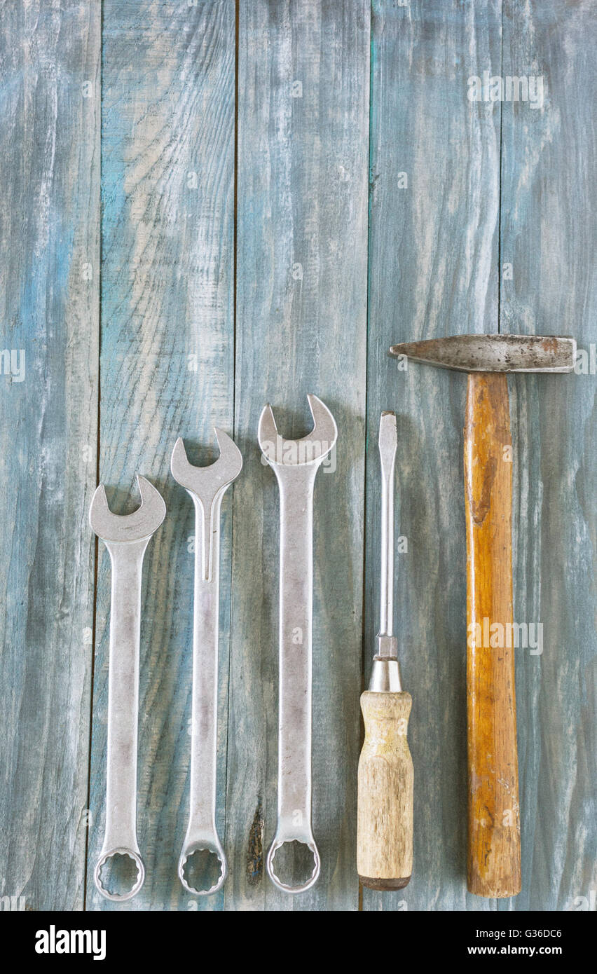 Various DIY tools on the table Stock Photo - Alamy