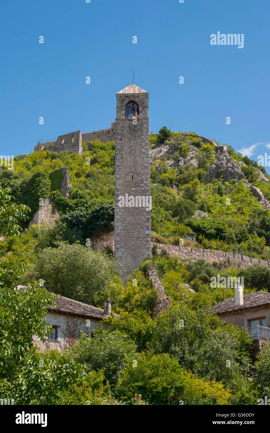 Sahat Kula in Pocitelj, Bosnia and Herzegovina Stock Photo - Alamy