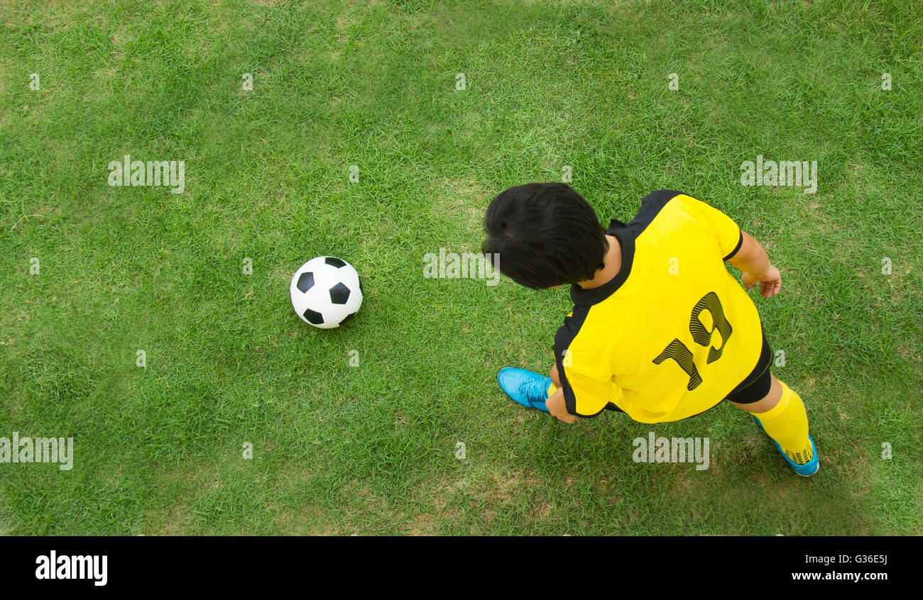 Top View Of Football Player Stock Photo - Alamy