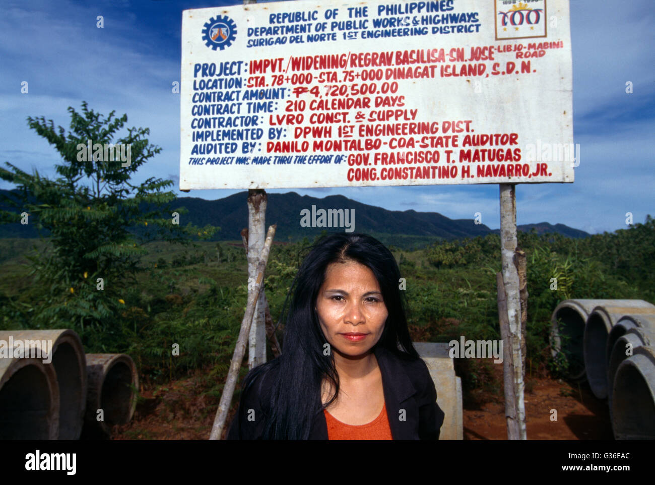 Female Construction Engineer On Road Project, Mindanau, Philippines ...
