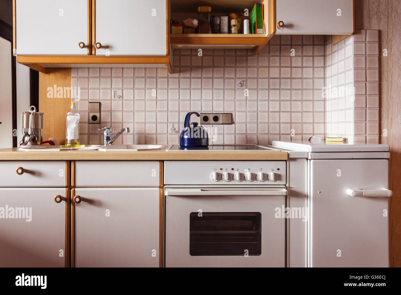 interior of an old simple kitchen that should be renovated Stock Photo ...