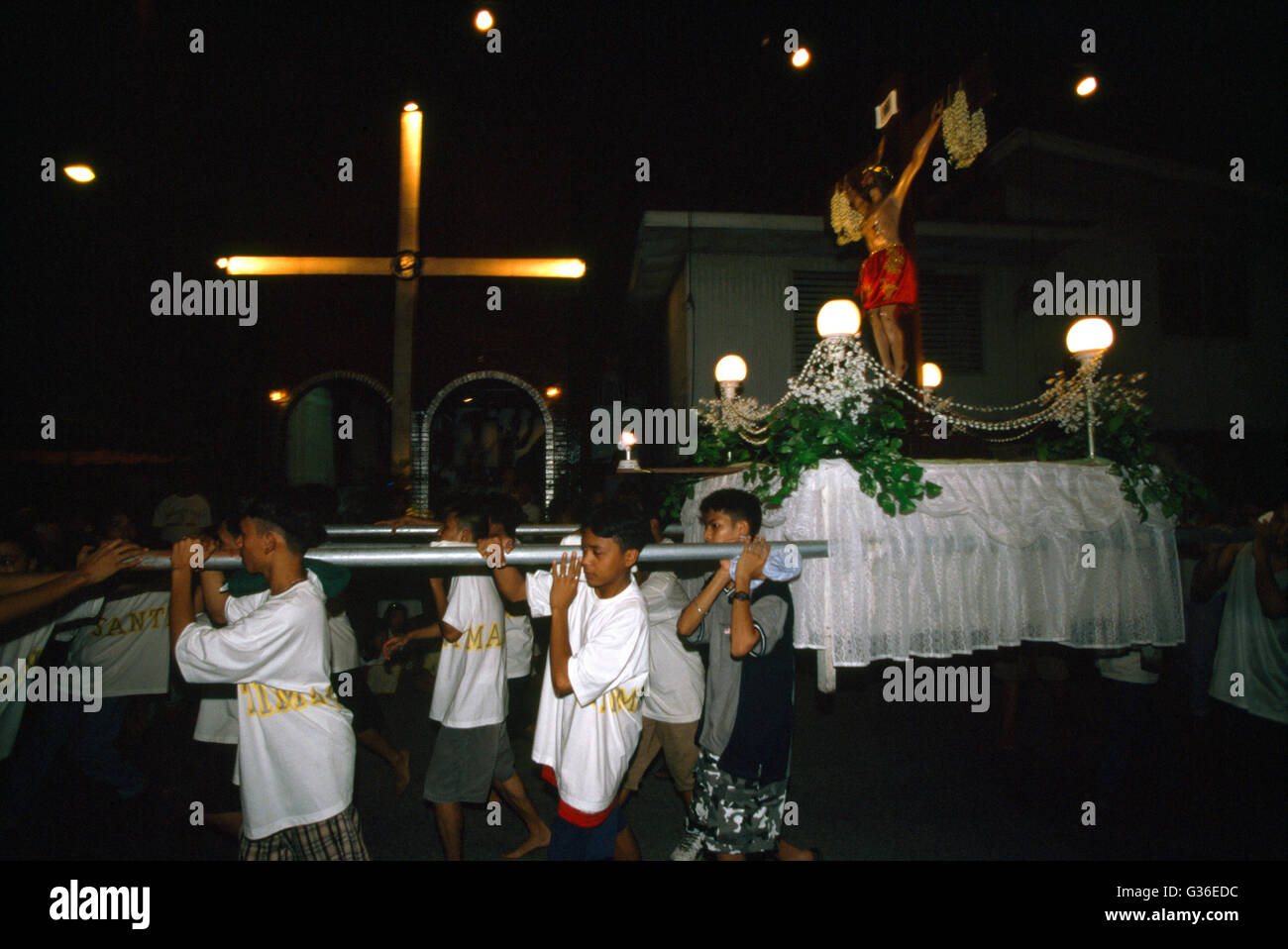 Easter Procession, Children Carrying Float, Manila, Philippines Stock ...