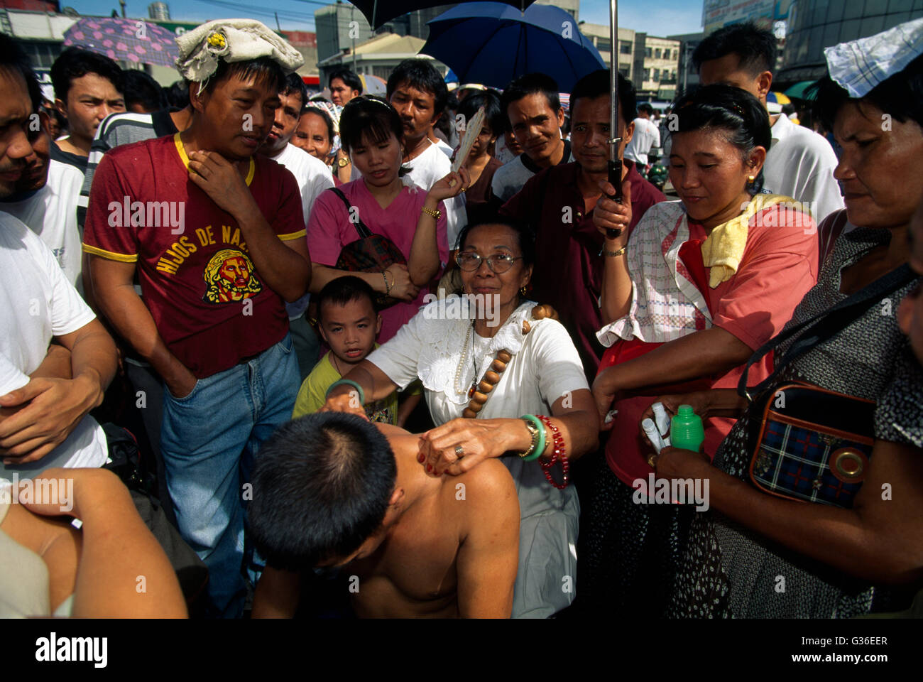 Quiapo Church, Faith Healer With People, Manila, Philippines Stock ...