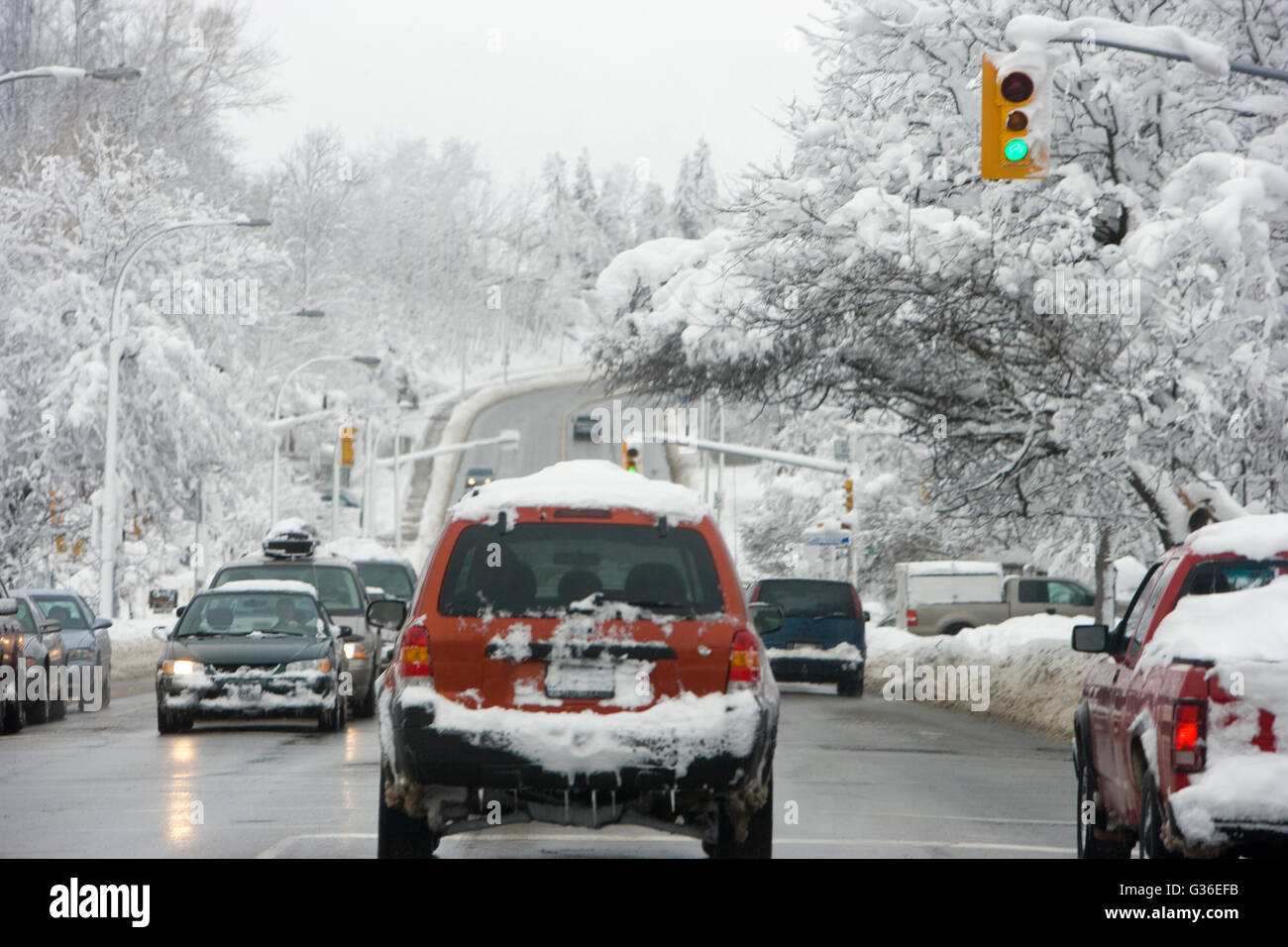 Winter driving on a slippery road canada hi-res stock photography and ...