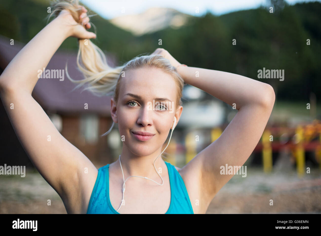 Running woman. Female Runner Jogging during Outdoor Workout in a Park ...