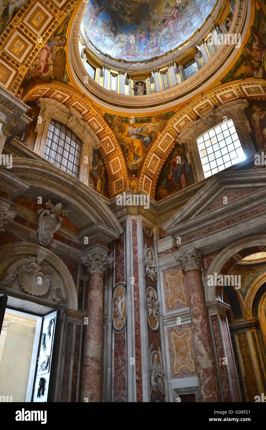Inside St. Peter's Basilica looking at Dome, Vatican City Italy Stock ...