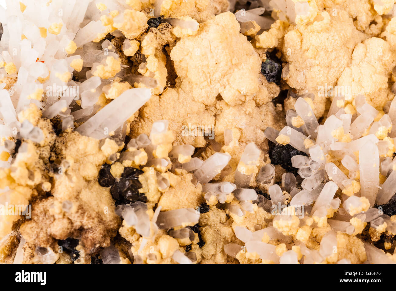 Cluster of zinc-pyrite, sphalerite and quartz crystals from Baia Mare ...