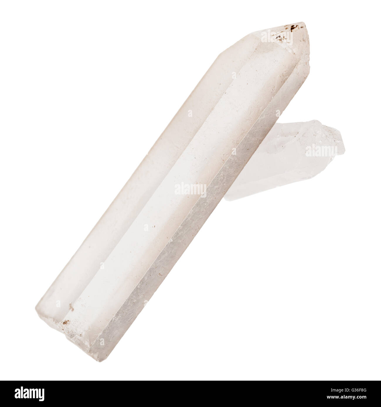 small gypsum crystal Isolated over a white background Stock Photo - Alamy