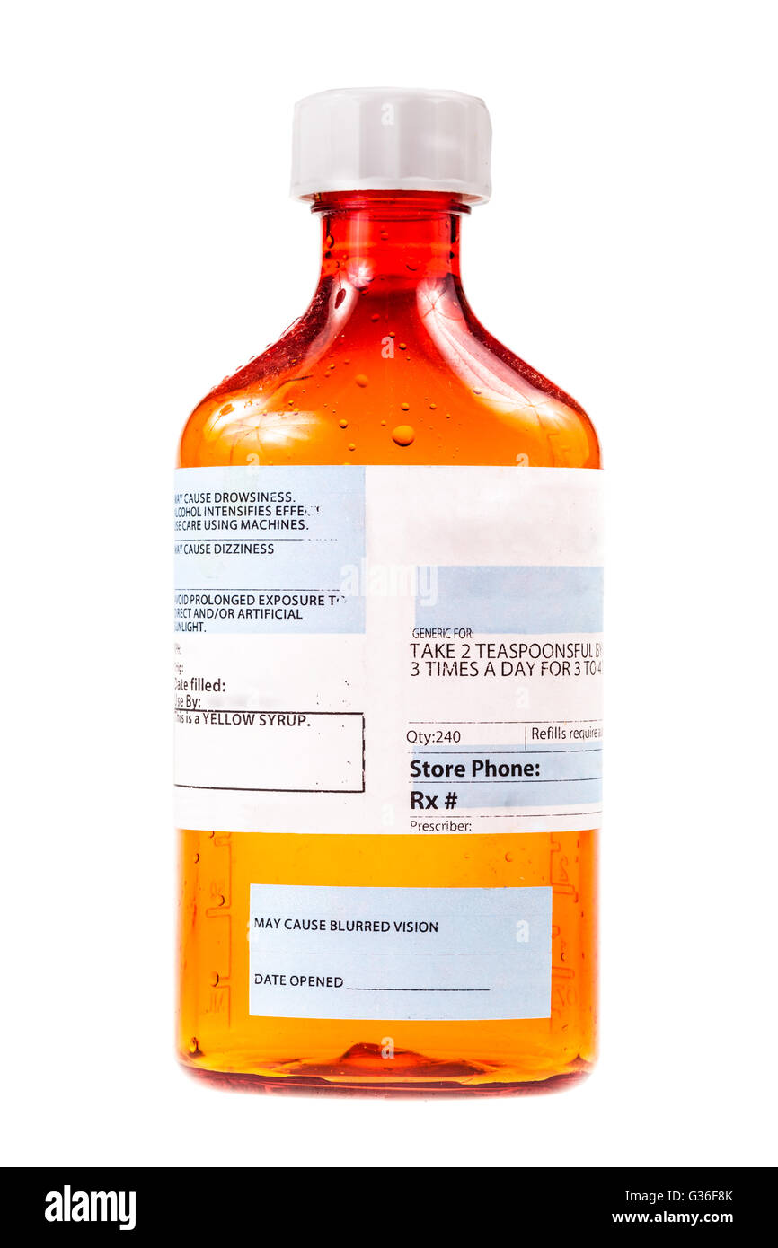 a medicine prescription flask isolated over a white background Stock ...