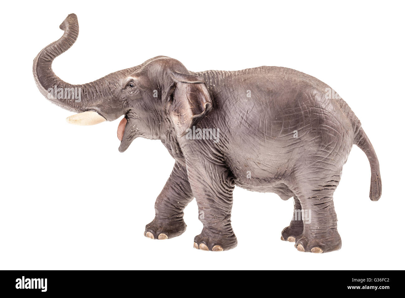 a realistic elephant figurine isolated over a white background Stock ...