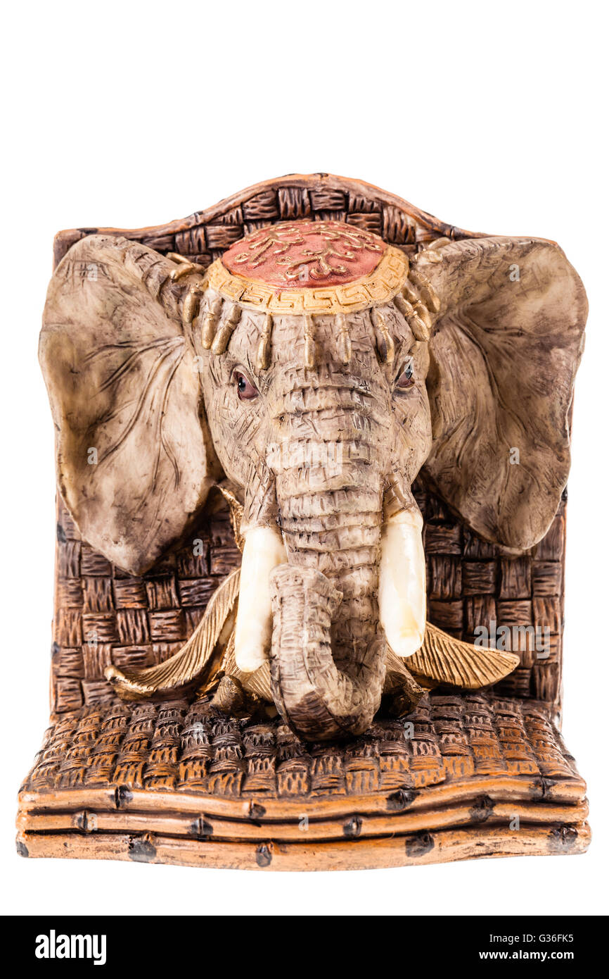 elephant shaped bookends isolated over a white background Stock Photo ...