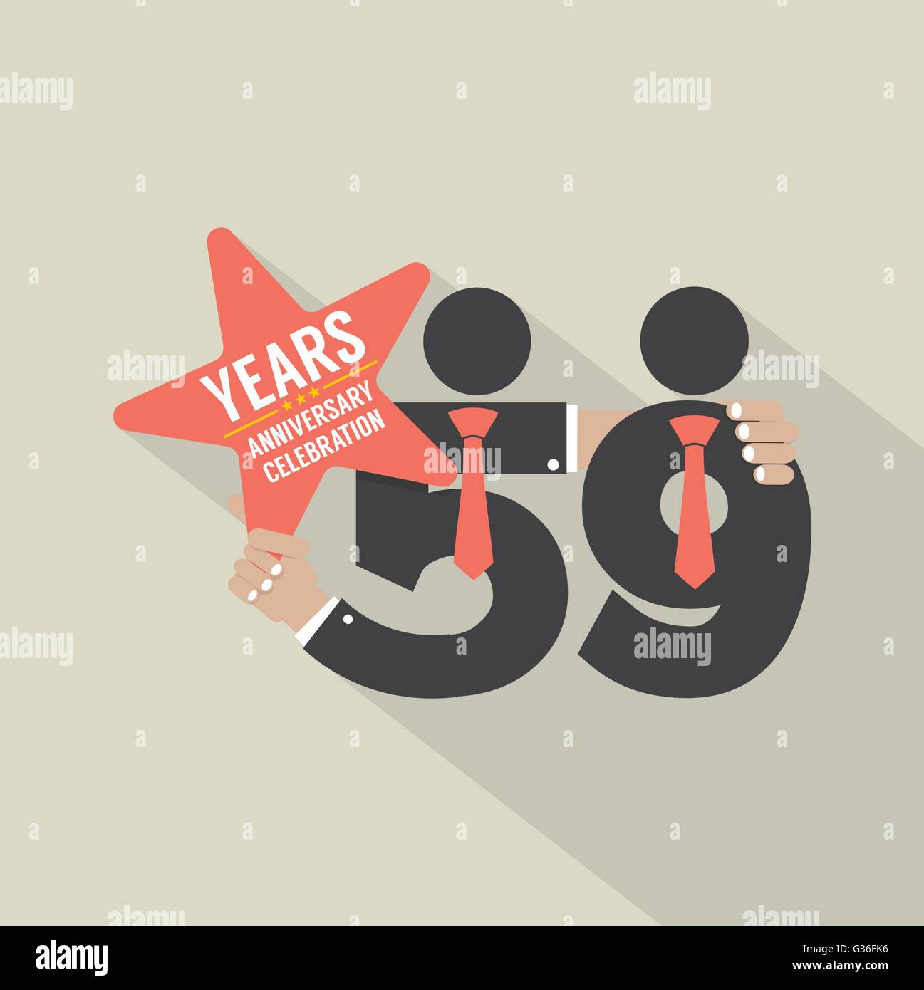 59th Years Anniversary Typography Design Vector Illustration Stock ...