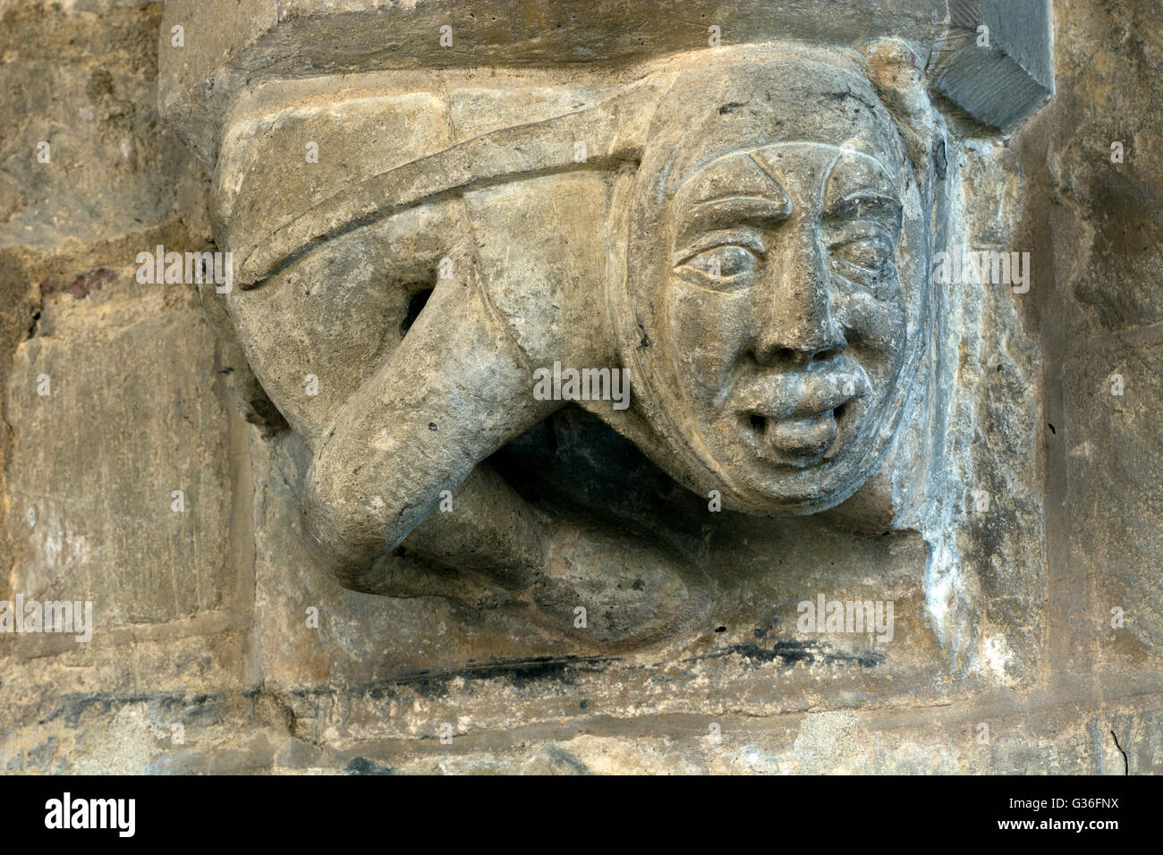 Stone carving in St. Lawrence`s Church, Towcester, Northamptonshire ...