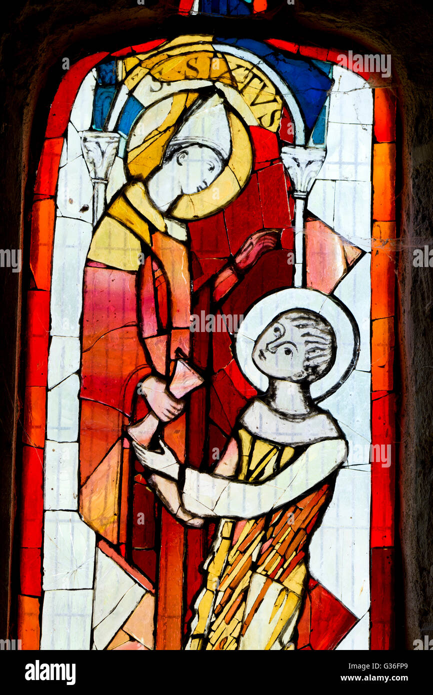 Stained glass in South Porch, St. Lawrence`s Church, Towcester ...