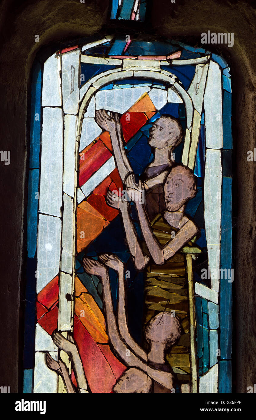 Stained glass in South Porch, St. Lawrence`s Church, Towcester ...