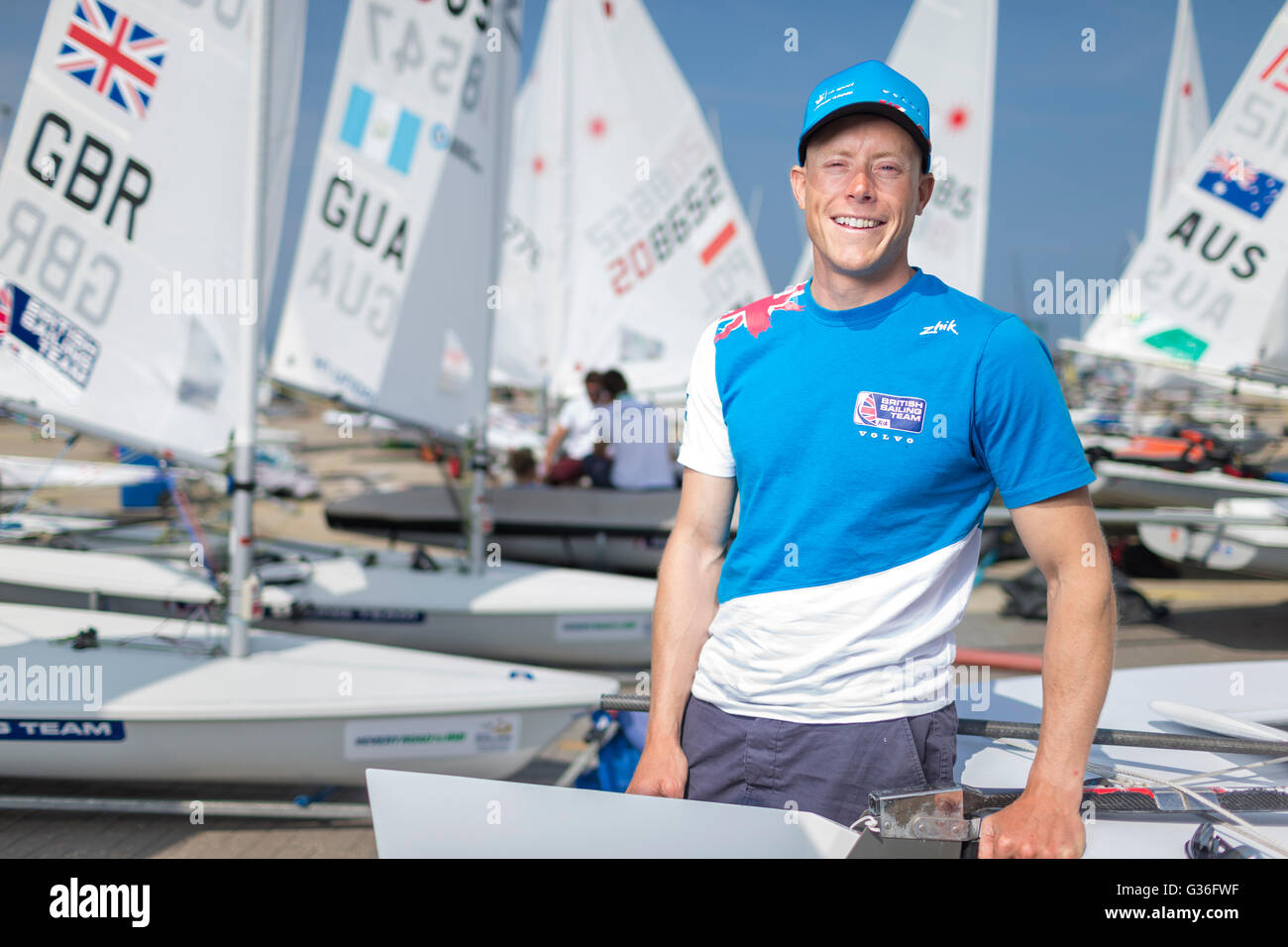 Team GBR Olympic sailor Nick Thompson pictured on day one of the ISAF ...