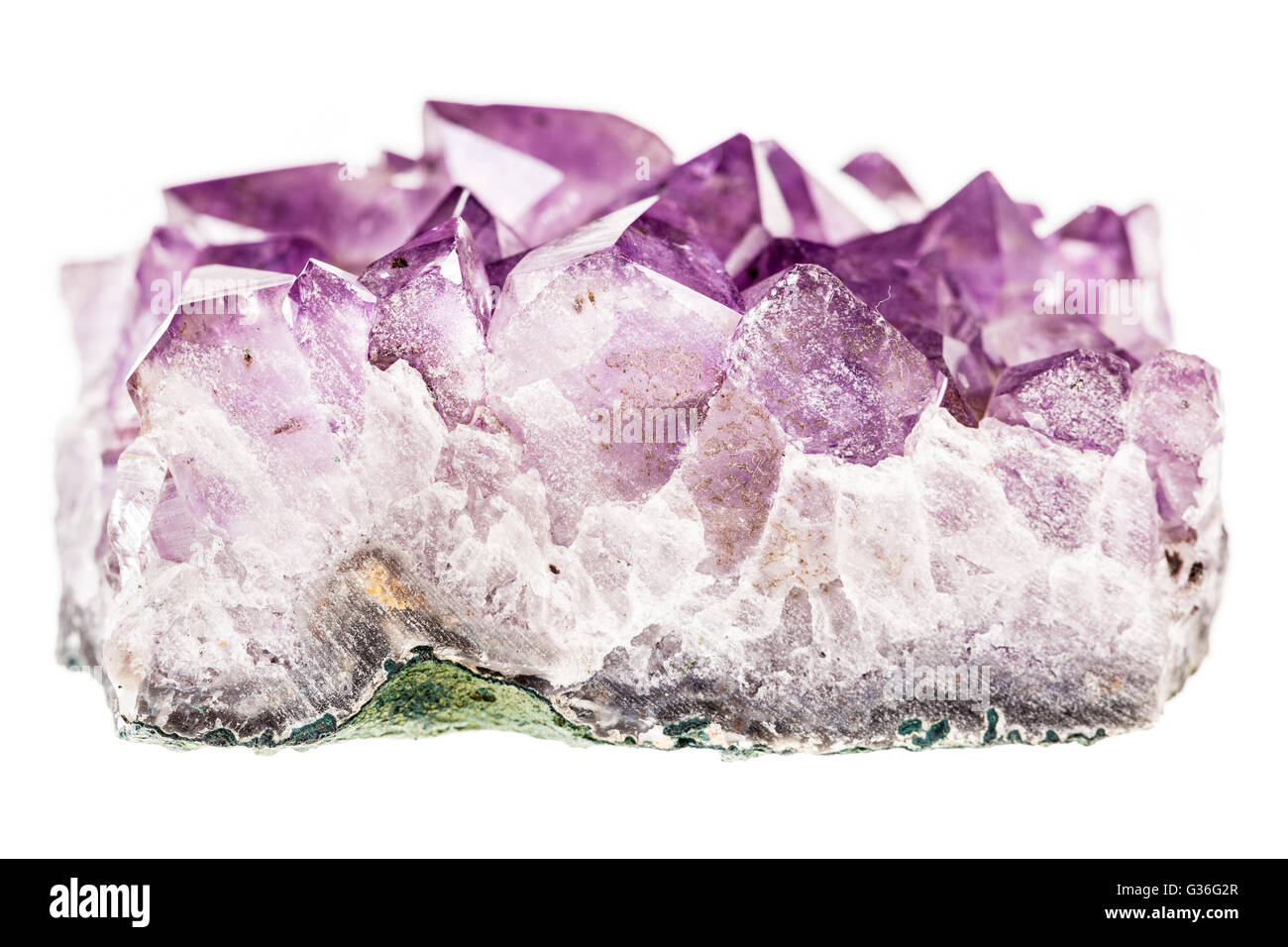Beautiful amethyst druse close-up on white background - semiprecious ...