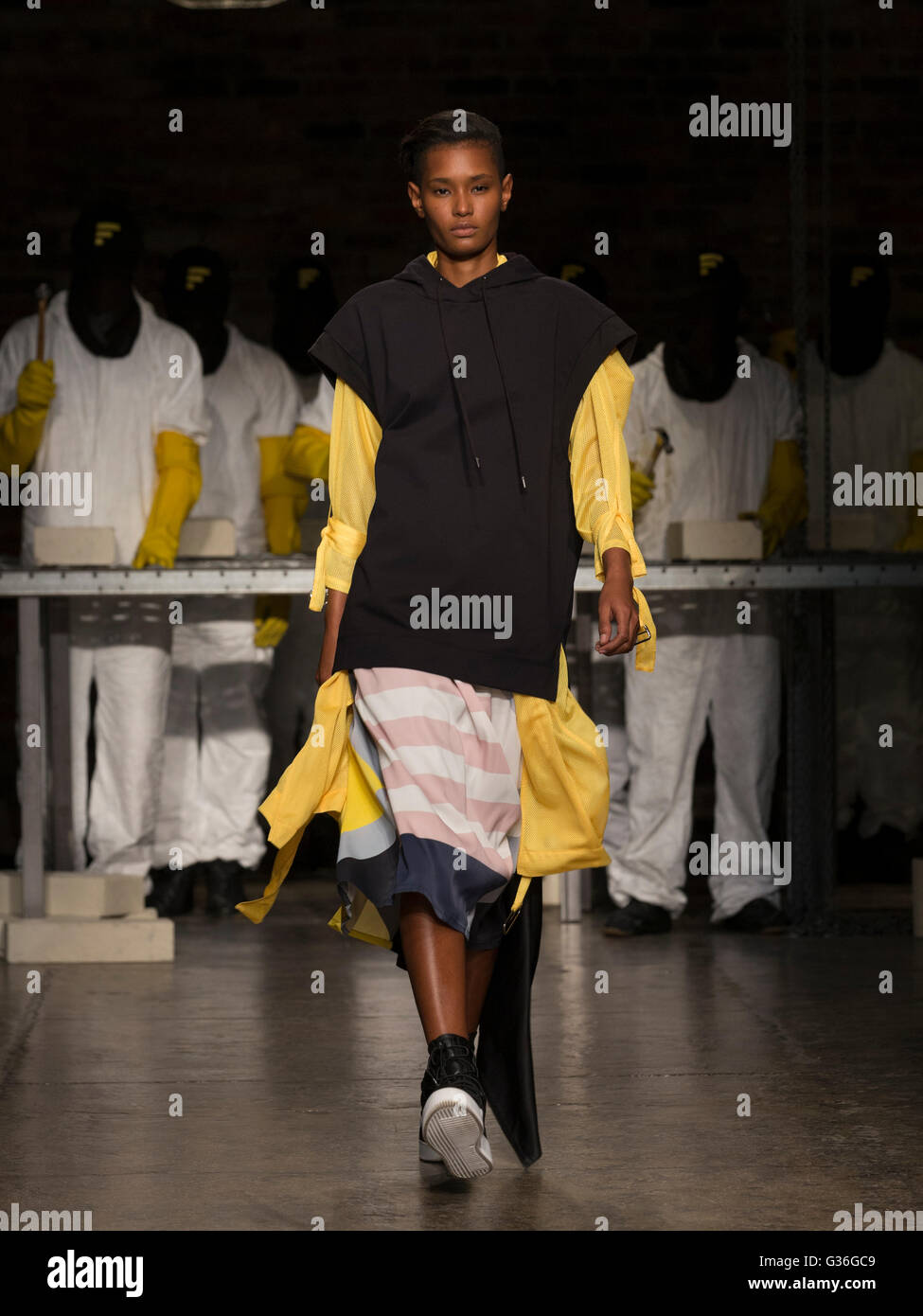 New York, NY USA - June 7, 2016: Model walks runway for PUBLIC SCHOOL ...