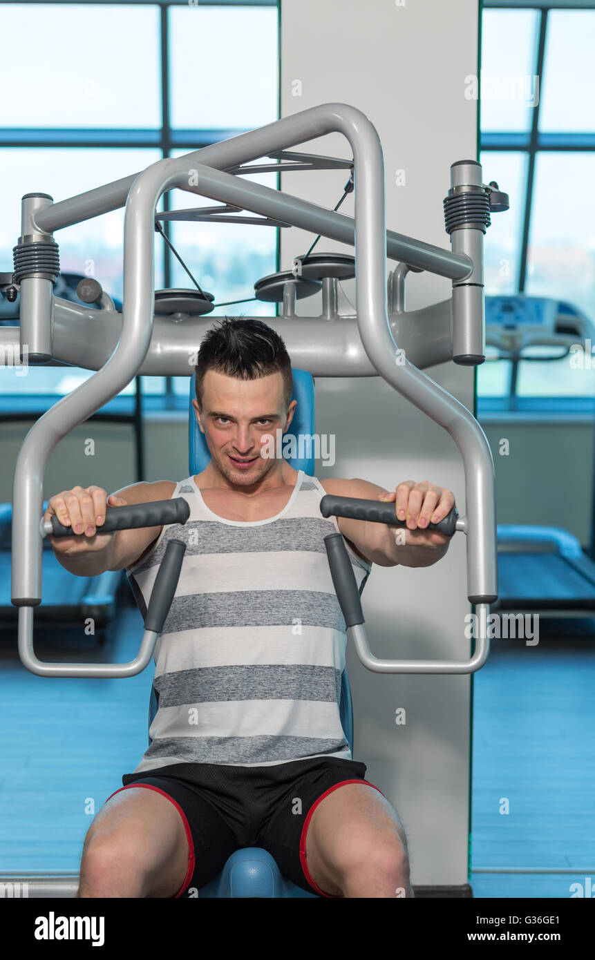 Male Fitness Athlete Doing Heavy Weight Exercise For Back Stock Photo ...