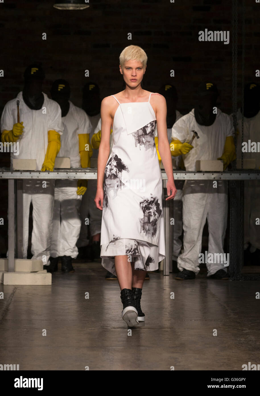 New York, NY USA - June 7, 2016: Model walks runway for PUBLIC SCHOOL ...