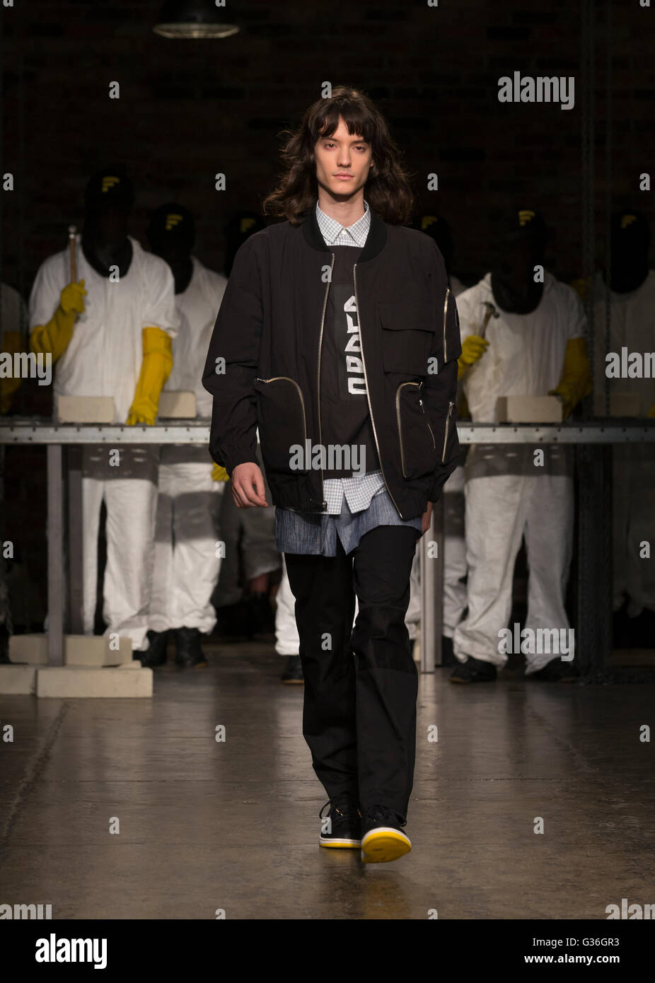 New York, NY USA - June 7, 2016: Model walks runway for PUBLIC SCHOOL ...