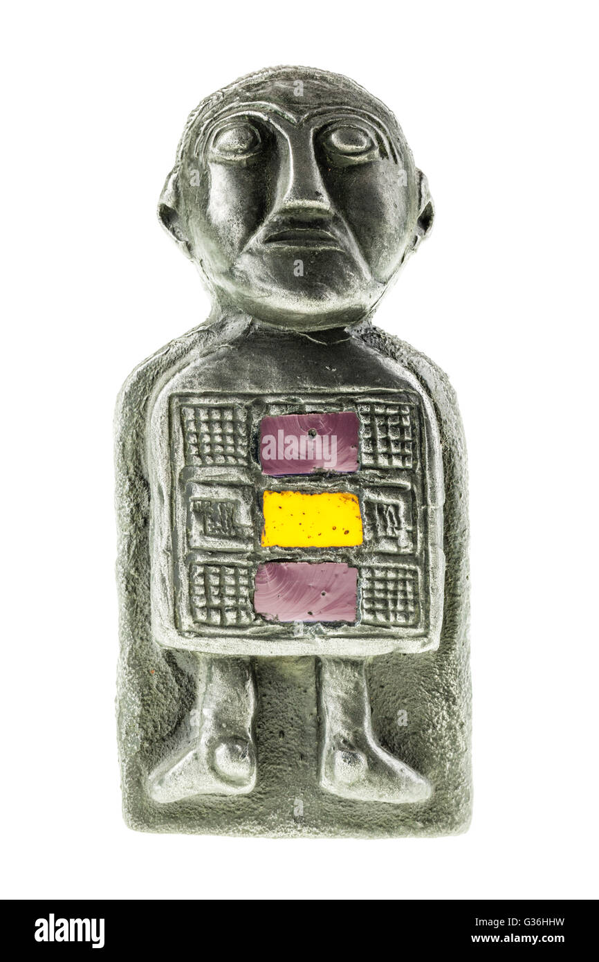 an ancient pagan statuette isolated over a white background Stock Photo ...