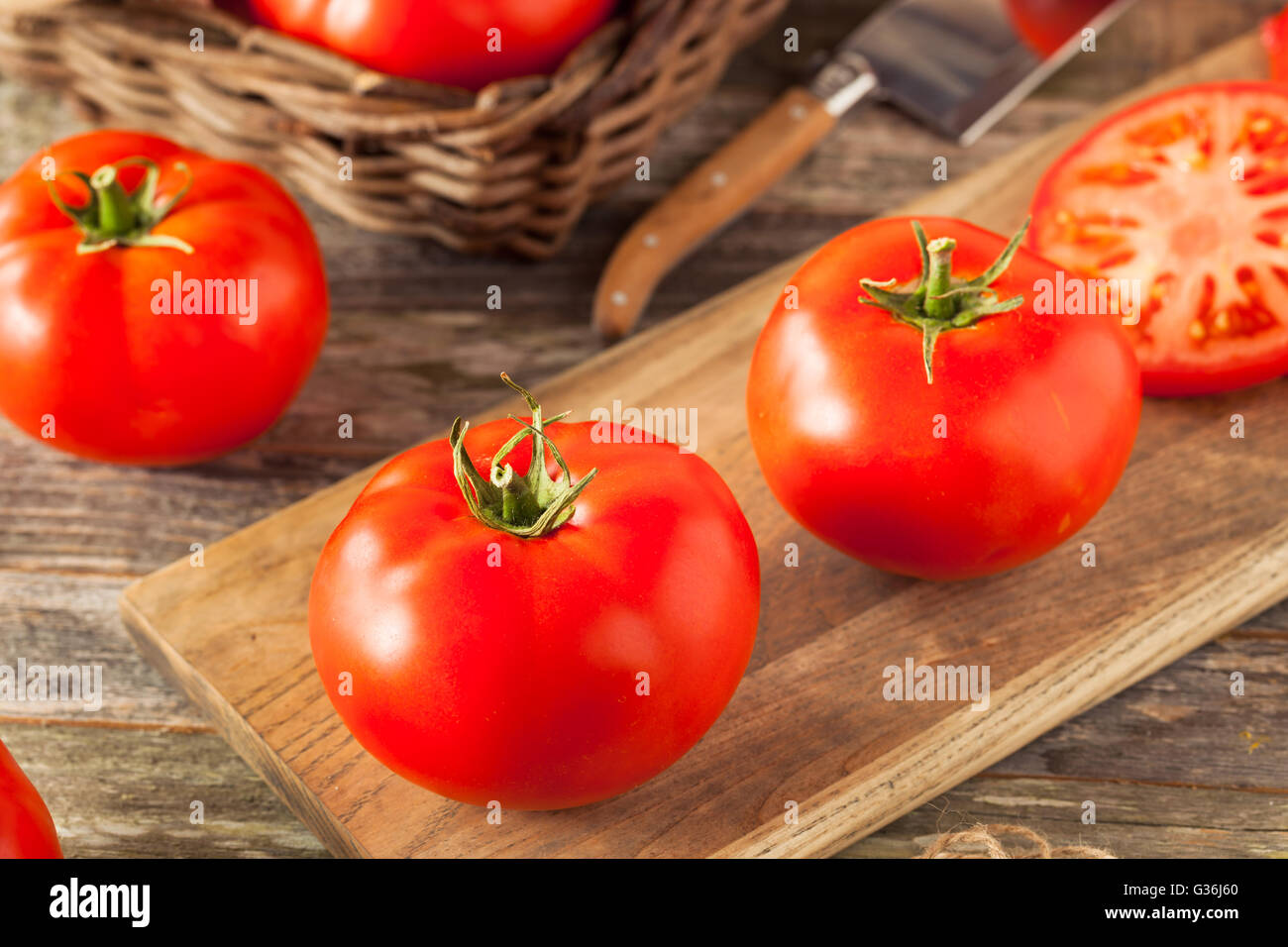 Raw Organic Red Beefsteak Tomatoes Ready for Cooking Stock Photo - Alamy