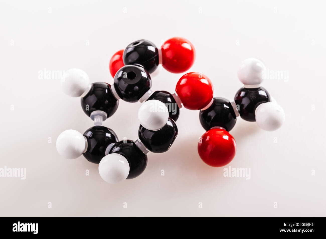 a molecule chemical structure model over a white surface Stock Photo ...