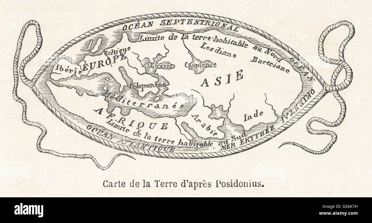 World map according to poseidonius hi-res stock photography and images ...