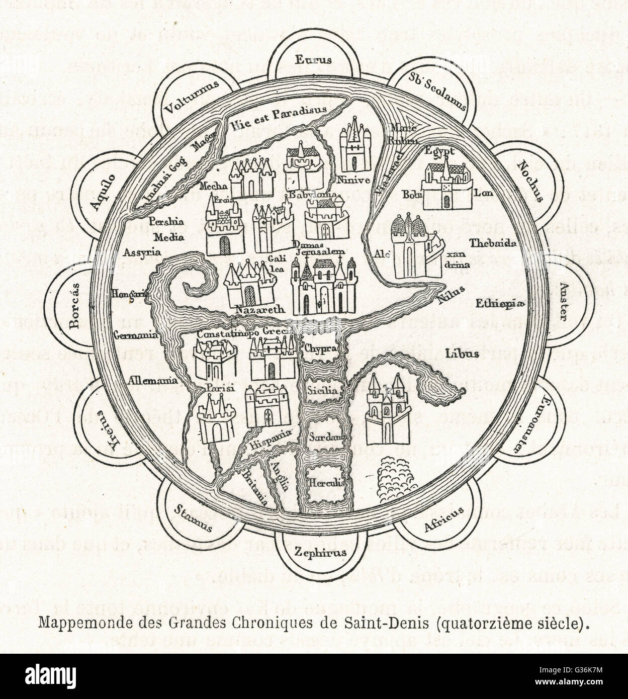 14th century World Map Stock Photo - Alamy
