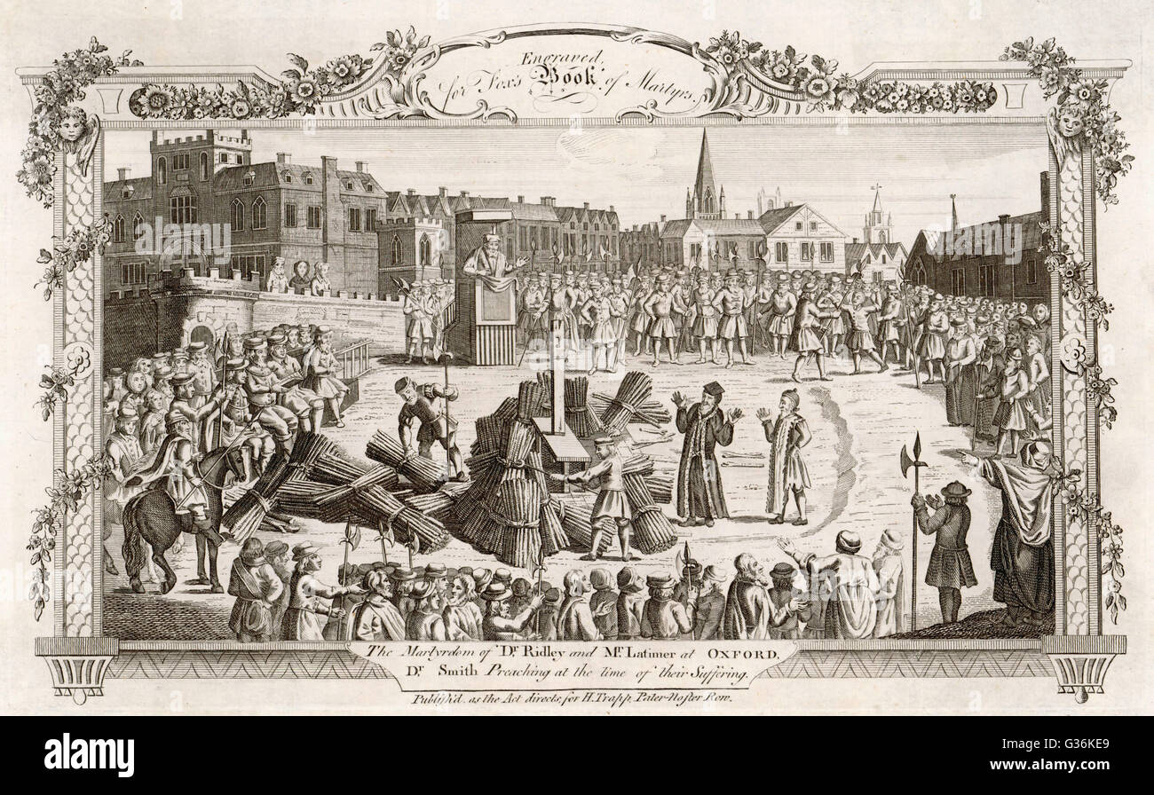 Nicholas Ridley, bishop of London, and Hugh Latimer, bishop of ...