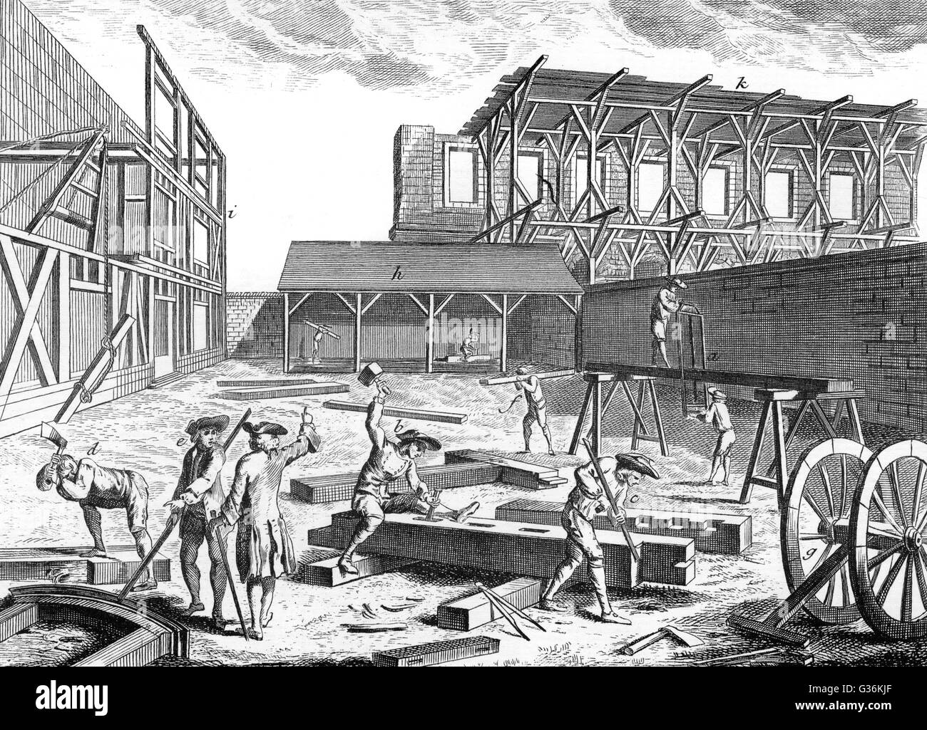 Carpenter 18th century Black and White Stock Photos & Images - Alamy