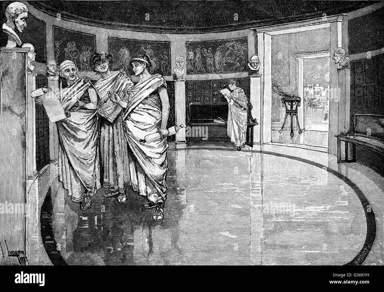 Ancient Roman library Stock Photo - Alamy