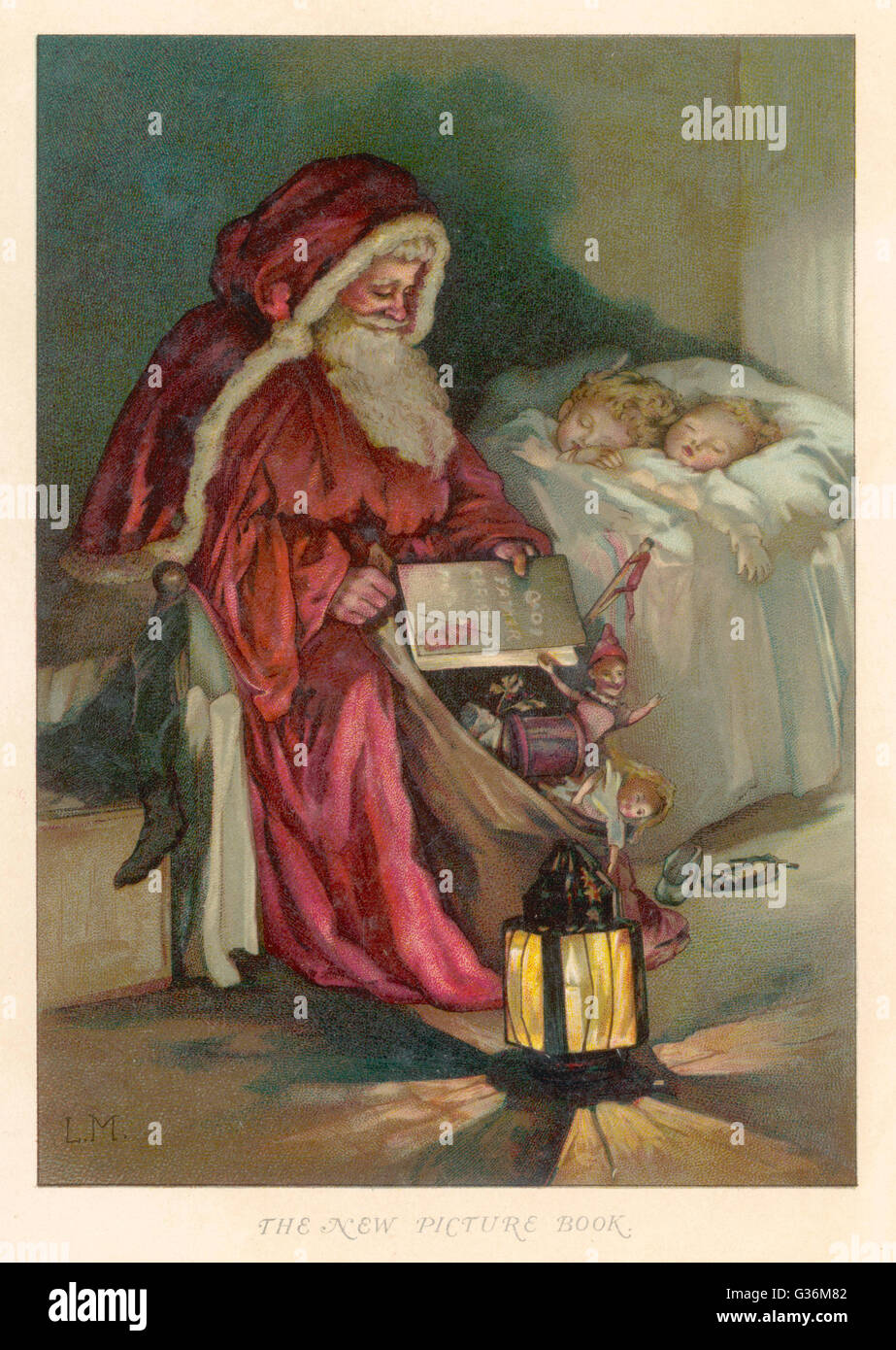 Father Christmas delivering Christmas presents Stock Photo - Alamy